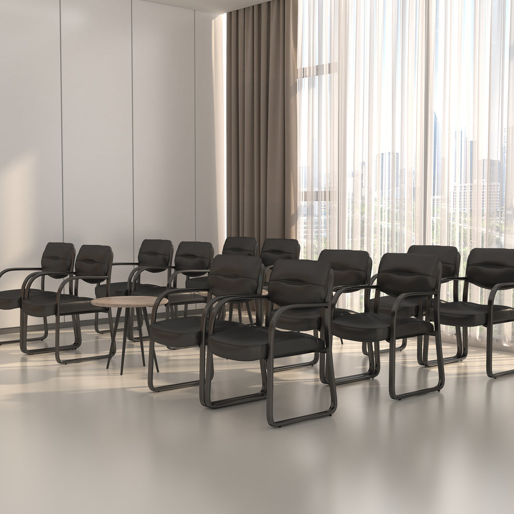 Home › Boss Leather Sled Base Side Chair, Black MODEL # B9529
