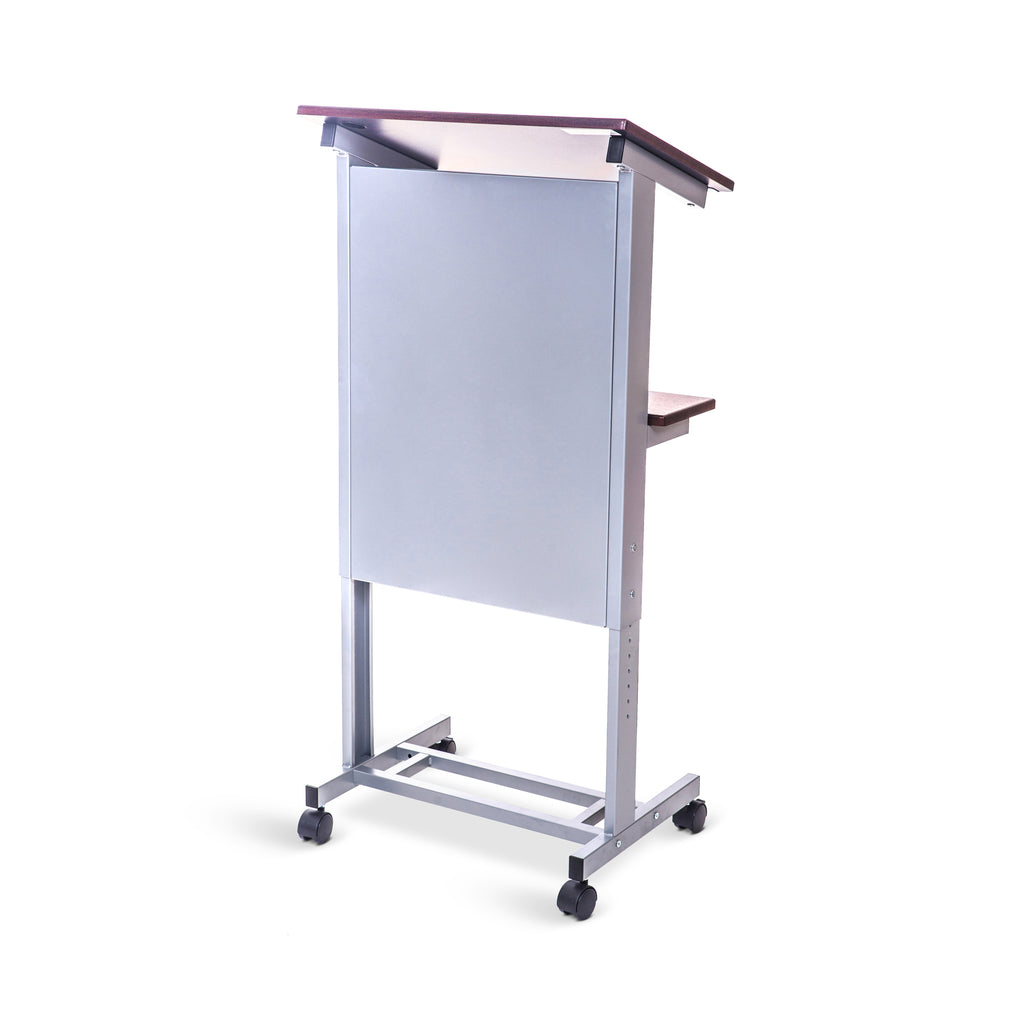 lx-adj-dw_mobile-adjustable-height-podium-two-shelf-dark-walnut-angled ...
