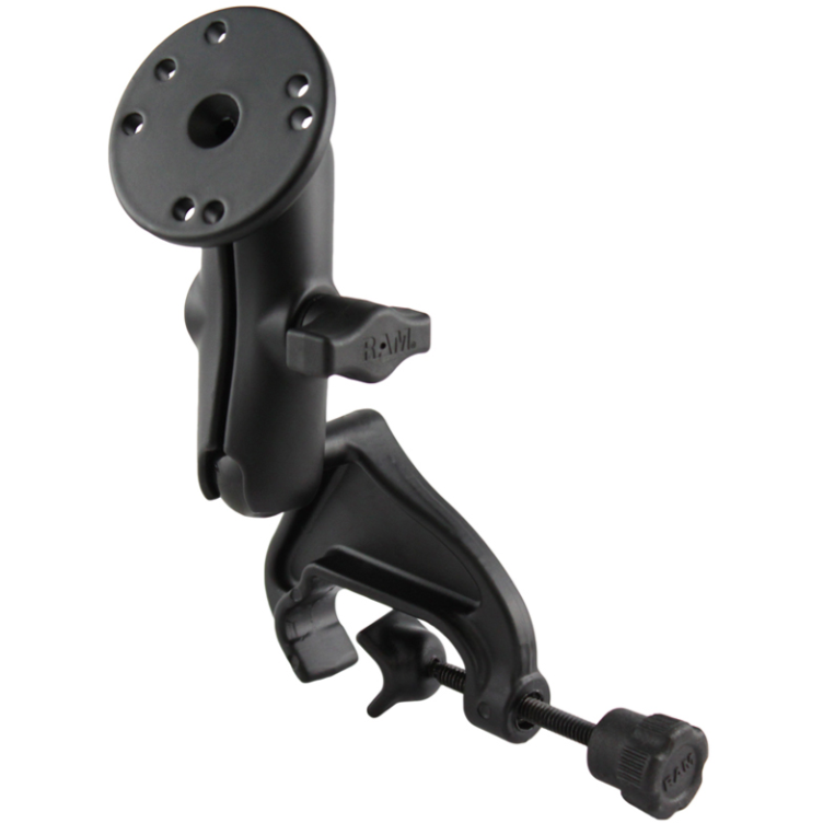 RAM-B-121-202U RAM Mounts Double Ball Yoke Clamp Mount with Round Plate